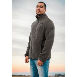 Fleecejacke Arctic Seven "Arctic Seven Herren Sherpa Fleecejacke AS335", Herren, Gr. 3XL, grau (dunkelgrau), Obermaterial: 100% Polyester PES., Jacken Fleecejacke