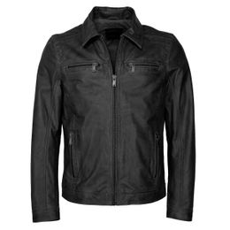 Lederjacke Mustang "Lederjacke 31021630", Herren, Gr. M, schwarz, Obermaterial: 100% Lammleder LEL. Futter: 100% Baumwolle CO., Jacken Lederjacke