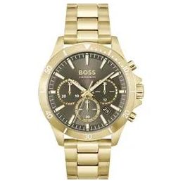HUGO BOSS Chronograph BOSS "TROPER", gold (goldfarben), Armbanduhren, Herren, Chronograph, Quarzuhr, Herrenuhr, Armbanduhr, Stoppfunktion, Edelstahlarmband