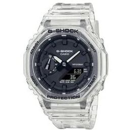 Chronograph Casio G-SHOCK, transparent (transparent, schwarz), Armbanduhren, Damen, Chronograph, Quarzuhr, Armbanduhr,Herrenuhr,digital,bis 20bar wasserd.Resinarmband