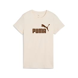 T-Shirt Puma "ESS NO. 1 LOGO TEE (S)", Damen, Gr. XS, wei&szlig; (alpine snow), Jersey, Obermaterial: 100% Baumwolle, bedruckt, regular fit normal, Rundhals, Shirts T-Shirt, Regular Fit, Kurzarm, Rundhalsausschnitt