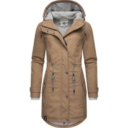 Regenmantel PEAK TIME "Regenjacke L60042", Damen, Gr. XS, beige (beige22), Obermaterial: 100% Polyurethan PU. Obermaterial: Futter: 100% Polyester PES. 100% Polyester PES., M&auml;ntel Regenmantel