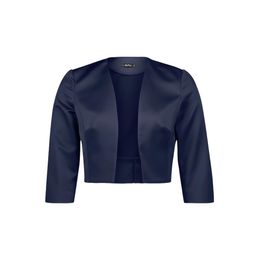 Bolerojacke Vera Mont "Bolero-Jacke mit Kellerfalten", Damen, Gr. 40, blau (night sky), Obermaterial: 96% Polyester PES. 4% Elasthan EL., Jacken Bolerojacke