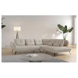 Ecksofa OTTO HOME "Mikado L-Form", beige (creme), B:297cm H:88cm T:245cm, 100% Polyester, Sofas, Ecksofa, inkl. Sitztiefenverstellung und Armteilverstellung