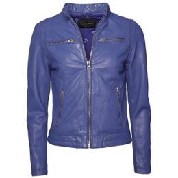 Lederjacke JCC "Lederjacke 8006", Damen, Gr. XL, blau, Obermaterial: 100% Lammnappaleder LANA. Futter: 100% Polyester PES., Jacken Lederjacke