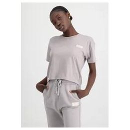 Muscleshirt Alpha Industries "Organics Cropped OS T Wmn", Damen, Gr. XL, grau (organic grau), Obermaterial: 100% Baumwolle, Shirts