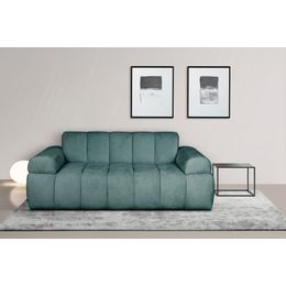 2-Sitzer Home Affaire "LYOTH Design-Sofa, moderne Steppung, Breite 180 cm", petrol, B:180cm H:71cm T:93cm, 100% Polyester, Sofas, 2-Sitzer, mit Wellenunterfederung, gem&uuml;tlich und modern, komfortables Sitzgef&uuml;hl