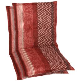 Sesselauflage GO-DE, rot, B:50cm H:100cm, Bezug: 65% Polyester, 35% Baumwolle, Polsterauflagen, Sesselauflage, nieder