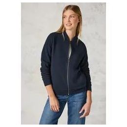 Cardigan Cecil, Damen, Gr. XL44, blau (universal blau), Stoff, 75% Polyester, 21% Viskose, 4% Elasthan, Strukturmuster, normal normal, Rundhals, B&uuml;ndchen, Strickjacken, mit Rundhalsausschnitt