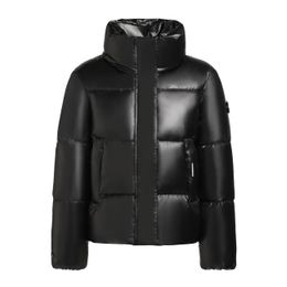 Steppjacke Khujo "Steppjacke Rinja Shiny-YM", Damen, Gr. L, schwarz, Obermaterial: 50% Polyester PES. 50% Polyurethan PU. Obermaterial: Futter: 100% Nylon NY. 100% Polyester PES., Jacken Steppjacke