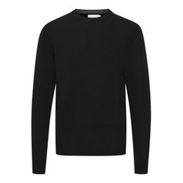 Strickfleece-Pullover Casual Friday "Strickpullover CFKarl", Herren, Gr. M, schwarz (anthrazit schwarz), Obermaterial: 80% Wolle WO. 20% Polyamid PA., Pullover Strickfleece-Pullover