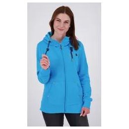 Kapuzensweatshirt DEPROC ACTIVE "LAC DANA WOMEN", Damen, Gr. 40/42 (M), blau, 60% Baumwolle; 40% Polyester, bequem, angesetztes B&uuml;ndchen, Sweatshirts, in l&auml;ssigem Oversized-Schnitt