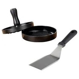 Burgerpresse Wenko "Burger-Set", schwarz, &Oslash;:12cm, Aluminium, Edelstahl, K&uuml;chenpressen, Hamburgerpresse & Plancha Spachtel, Grillzubeh&ouml;r, rostfreier Edelstahl