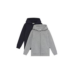 Sweatjacke Minymo "Trainingsjacke MISweat Jacket", Jungen, Gr. 122, blau (schwarz navy), Obermaterial: 60% Baumwolle CO. 40% Polyester PES., Sweatjacken Sweatjacke