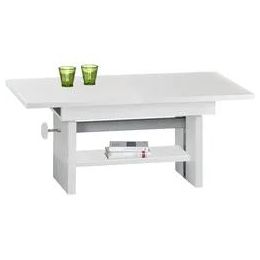 Couchtisch STOLKOM "Event h&ouml;henverstellbar, ausziehbar, BxHxT 110-150x48-63x65 cm", wei&szlig; (wei&szlig; dekor, wei&szlig; dekor, wei&szlig; dekor), H:48cm, Tische, Couchtisch, H&ouml;henverstellbar mit Liftmechanik und ausziehbar in 3 Farbausf&uuml;hrungen