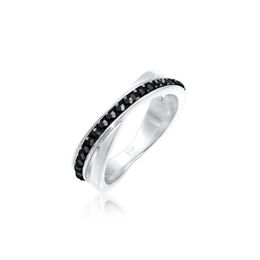 Silberring Elli "Ring Wickelring Zart 925 Silber, mit Kristallen von Swarovski" Gr. 62, silber, Fingerringe, Damen, 62, Silber 925 (Sterlingsilber), Silberring