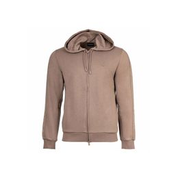 Sweatshirt Emporio Armani "Sweatjacke Basic Terry", Herren, Gr. XXL, beige, Obermaterial: 60% Baumwolle CO. 40% Polyester PES., Sweatshirts Sweatshirt