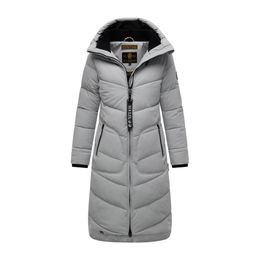 Winterjacke Marikoo "Marikoo Benikoo Damen lange Winterjacke B949", Damen, Gr. M, grau, Obermaterial: 92% Nylon NY. 8% Elasthan EL., Jacken Winterjacke