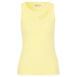 Tanktop Cartoon "Basic-Top mit Rundhalsausschnitt", Damen, Gr. 46, gelb, Obermaterial: 95% Baumwolle CO. 5% Elasthan EL., Tops Tanktop