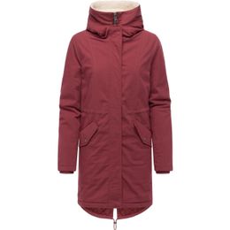 Kurzmantel Ragwear "Wintermantel Coogle YOUMODO", Damen, Gr. 3XL, rot (wine rot), Obermaterial: 68% Baumwolle CO. 32% Nylon NY. Obermaterial: Futter: 100% Polyester PES. 100% Polyester PES., M&auml;ntel Kurzmantel
