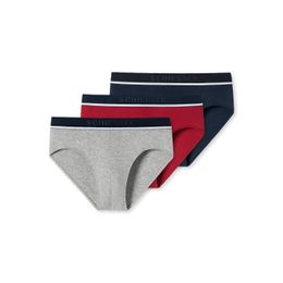 Slip Schiesser "Slip 3PACK Rio-Slip "95/5" 3er Pack", Herren, Gr. XXL, rot (blau, rot, grau), Obermaterial: 95% Baumwolle CO. 5% Elasthan EL., Unterhosen Slip