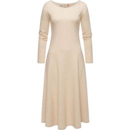 A-Linien-Kleid Ragwear "A-Linien-Kleid Appero Long", Damen, Gr. XXL, N-Gr, beige (beige melange), Obermaterial: 70% Baumwolle CO. 30% Polyester PES., Kleider A-Linien-Kleid