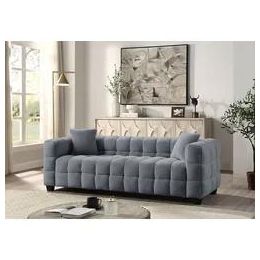3-Sitzer "Stella", grau, B:206cm H:63cm T:79cm, ATLANTIC HOME COLLECTION, Sofas, inkl. 2 Zierkissen und mit modernem Teddy Stoff