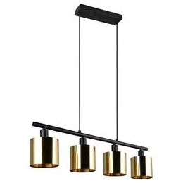 Trio REALITY LEUCHTEN Pendelleuchte "JASON, H&auml;ngelampe Esszimmerlampe, 4-flammig, exkl. 4xE14 max 10W", gold (goldfarben), 4, &Oslash; 12cm H: 150cm, 1 Stk., Leuchten, h&ouml;henverstellbar max 150cm, mit semi-transparenten Kunststoff-Schirmen, Pendelleuchte