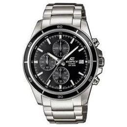 Chronograph Casio EDIFICE, silber (silberfarben, schwarz), Armbanduhren, Damen, Chronograph, Quarzuhr,Armbanduhr,Herrenuhr, bis 10 bar wasserdicht,Edelstahlarmband