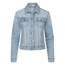 Jeansjacke CLOUD 5IVE "CLOUD 5IVE Damen Jeans Jacke", Damen, Gr. XXL, light blau, 98% Baumwolle, 2% Elasthan, unifarben, normal, amerikanischer Ausschnitt, Jacken Jeansjacke