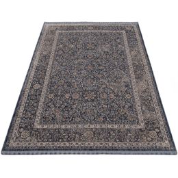 Teppich OCI DIE TEPPICHMARKE "SOLIST TABI", blau, B:80cm H:7mm L:150cm, Polyester, Teppiche, Teppich, Kurzflor, kurze Fransen, Wohnzimmer