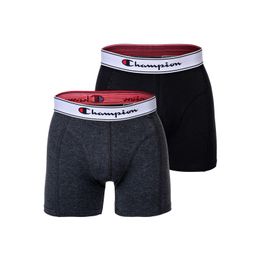Boxershorts Champion "Boxershort 2er Pack", Herren, Gr. S, schwarz (schwarz, grau meliert), Obermaterial: 95% Baumwolle CO. 5% Elasthan EL., Unterhosen Boxershorts