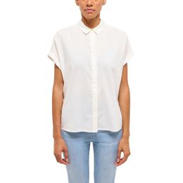 Kurzarmbluse Mustang "Damen Style Elsa Basic Blouse", Damen, Gr. 36, wei&szlig; 2013, Popeline, 60% Baumwolle, 40% Viskose, unifarben, regular fit, Blusen Kurzarmbluse