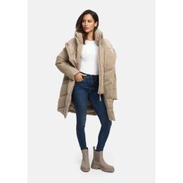 Winterjacke Marikoo "Marikoo Virenaa 16 Steppmantel N106", Damen, Gr. L, grau (taupe grau), Obermaterial: 100% Polyester PES., Jacken Winterjacke
