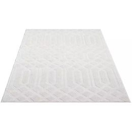 Teppich Carpet City "FLAIR138", beige (creme), B:120cm H:11mm L:170cm, Obermaterial: 50% Polyester, 50% Polypropylen, Teppiche, Teppich, Kurzflor-Teppich, Skandi-Stil, Wohnzimmer