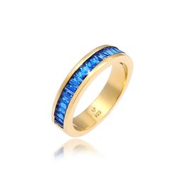 Silberring Elli Premium "Ring Memoire Saphir Rechteck 925 Silber vergoldet" Gr. 52, gold, Fingerringe, Damen, 52, Silber 925 (Sterlingsilber), Silberring