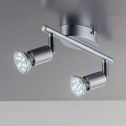 B.K.LICHT LED Deckenleuchte, grau (titansilberfarben), 2, H: 9,5cm, Leuchten, LED Deckenlampe Wohnzimmer schwenkbar inkl. 3W 250lm GU10 Decken-Spot, LED Deckenleuchte