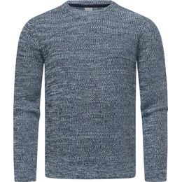 Sweater Ragwear "Strickpullover Aralt", Herren, Gr. XL, blau (navy25), Obermaterial: 60% Baumwolle CO. 40% Polyacryl PAN. Futter: 60% Baumwolle CO. 40% Polyacryl PAN., gerade, Rundhals, ohne B&uuml;ndchen, Sweatshirts Sweater, stylischer Herren Sweatpullover mit Rippb&uuml;ndchen