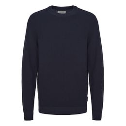 Strickfleece-Pullover Casual Friday "Strickpullover CFKARL 0160 structured crew neck knit", Damen, Gr. XXL, blau (schwarz navy), Obermaterial: 100% Baumwolle CO., Pullover Strickfleece-Pullover