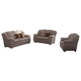 Polstergarnitur COTTA "Casino, Sofa Set, 3-2-1 Sitzer, Wohnzimmer Garnitur", grau (mouse), H:88cm T:92cm, FSC-zertifizierter Holzwerkstoff, Sitzm&ouml;bel-Sets, Sessel, 2-Sitzer, 2,5-Sitzer, hohe R&uuml;ckenlehne