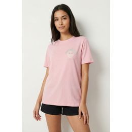Kurzarmshirt Only "ONLKITA S/S TEE JRS NOOS", Damen, Gr. XL, rosy touch print:smiley sunshine, Jersey, Obermaterial: 100% Baumwolle, bedruckt, regular fit normal, Rundhals, Shirts Kurzarmshirt, Baumwolle, regular fit