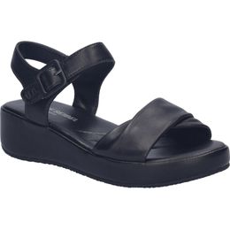 Sandale Josef Seibel "Eve 02, black-black", Damen, Gr. 38, schwarz (schwarz, schwarz), Obermaterial: 100% Rindsleder Leather cow., Schuhe Sandale