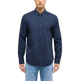 Langarmhemd Mustang "Herren Style Canton", Herren, Gr. L, US-Gr&ouml;&szlig;en, blau 4136, Popeline, 100% Baumwolle, unifarben, slim fit, Hemden Langarmhemd