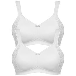 Minimizer-BH SuSa "2er Pack Minimizer BH ohne B&uuml;gel London", Damen, Gr. 90, Cup B, wei&szlig; (wei&szlig; wei&szlig;), Stoff, Obermaterial: 76% Polyamid PA. 24% Elasthan EL., BHs Minimizer-BH