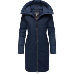 Wintermantel Ragwear "Wintermantel Jumana", Damen, Gr. XXL, blau (navy), Obermaterial: 100% Polyester PES. Obermaterial: Futter: 100% Polyester PES. 100% Polyester PES., M&auml;ntel Wintermantel