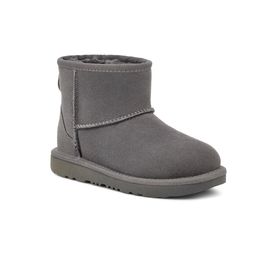 UGG Australia Winterboots UGG "Classic Mini 2", M&auml;dchen, Gr. 1 (32,5), grau, Veloursleder, Schuhe Winterboots, Schlupfboot, Casula Boot in hochwertiger Twinface-Machart