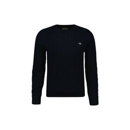 Sweater Gant "Strickpullover COTTON CABLE C-NECK", Herren, Gr. 4XL, blau, Obermaterial: 100% Baumwolle CO., Sweatshirts Sweater