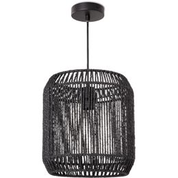 Paco Home Pendelleuchte "Pedro", schwarz (schwarz, schwarz), 1, &Oslash; 28cm H: 27,5cm, Leuchten, Deckenlampe aus Aluminium und Papier, &Oslash; Schirm ca. 28 cm, Fassung E27, Pendelleuchte