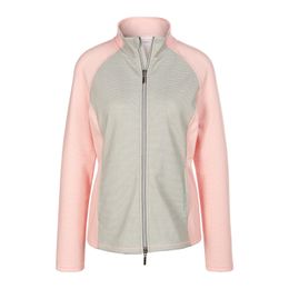 Madeleine Mode Outdoorjacke MADELEINE "Jacke Jacke im Colourblocking-Stil", Damen, Gr. 46, grau (steingrau, hellpeach), Obermaterial: 70% Polyester PES. 27% Baumwolle CO. 3% Elasthan EL., Modern, Jacken Outdoorjacke
