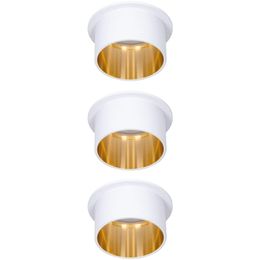 Paulmann LED Einbauleuchte "Gil", gold (wei&szlig;, goldfarben), 3, &Oslash; 6,8cm, 3 Stk., Leuchten, LED-Modul, 3-Stufen-dimmbar, LED Einbauleuchte